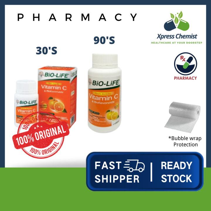 BIO-LIFE NON ACIDIC VITAMIN C & BIOFLAVONOIDS TAB 30'S | 90'S ...