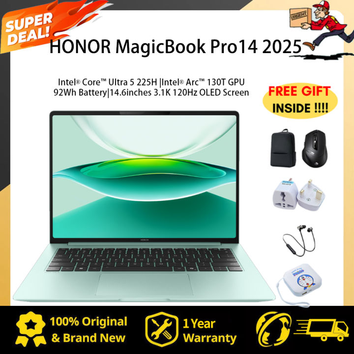 HONOR MagicBook Pro 14 2025 Laptop/HONOR Laptop/Intel Core Ultra 5 225H/14.6in 120Hz OLED Screen ...