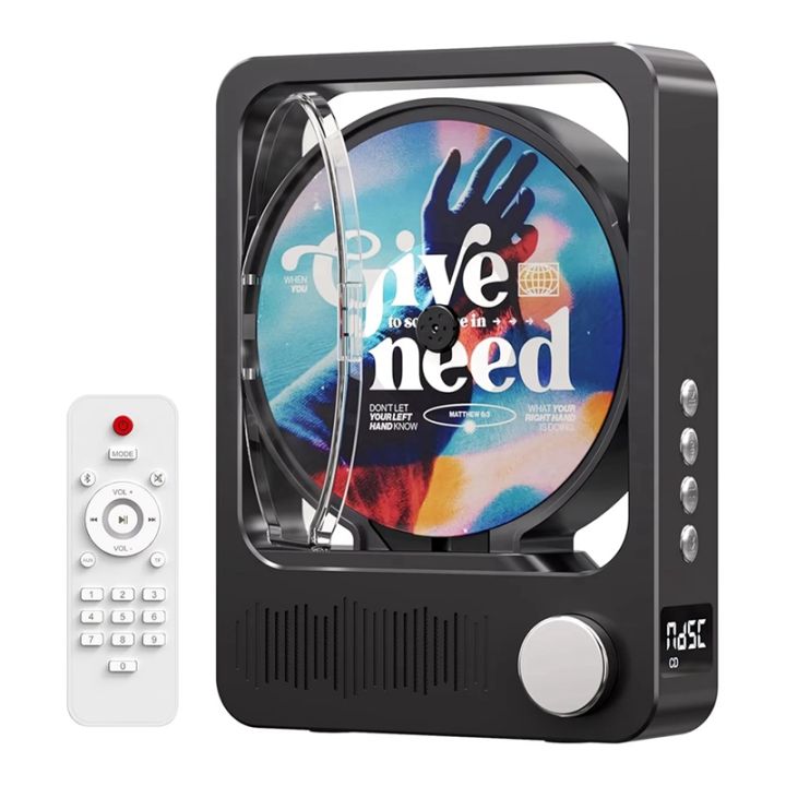(SPND) Desktop Bluetooth CD Player Desktop Retro Bluetooth 5.3 CD ...