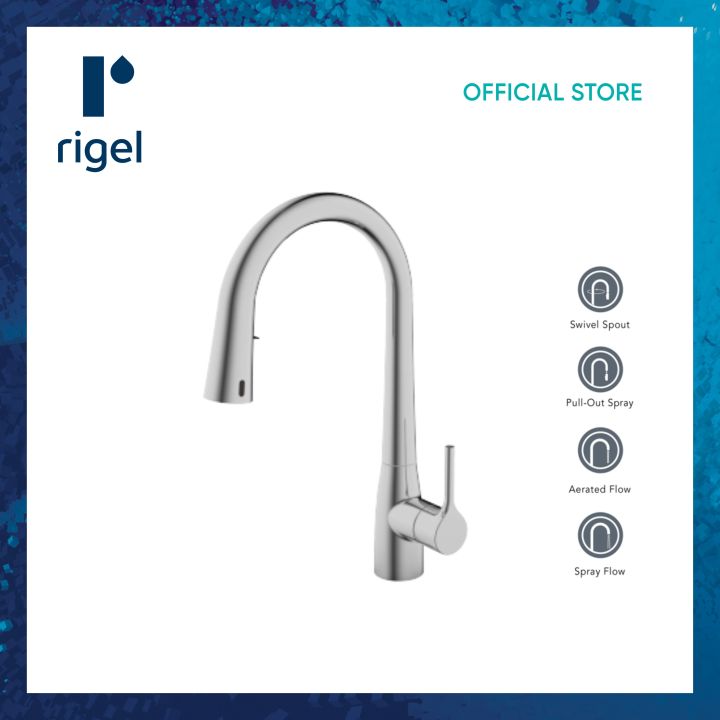 RIGEL Sensor Kitchen Faucet Mixer Tap MXK1400028PBB | Lazada Singapore