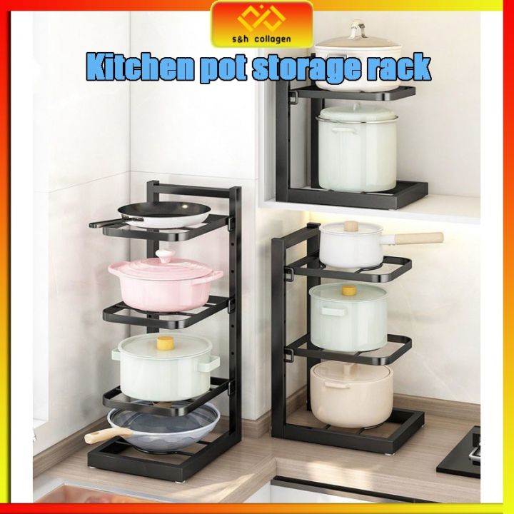 Adjustable Pot Rack Stainless Steel Under Sink Multipurpose Organizer ...