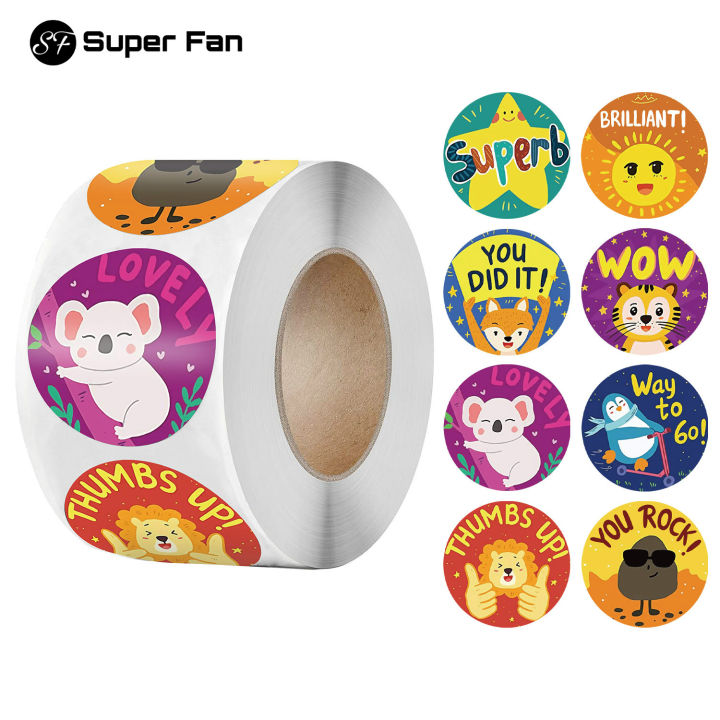 (Super Fan) 500Pcs Kids Reward Stickers Encouragement Gifts Sticker ...