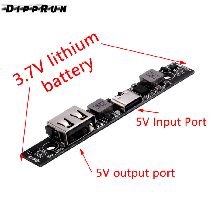 Dipprun Dc 5v 18650 Lithium Battery Panel Dc Dc Boost Converter