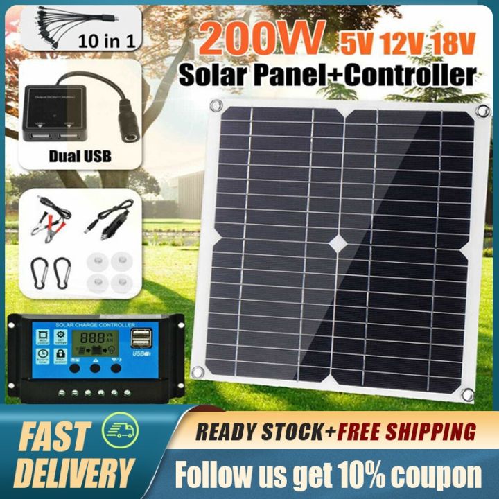 READY STOCK Solar Panel Dual USB DC Battery Charger Kit Weatherproof ...