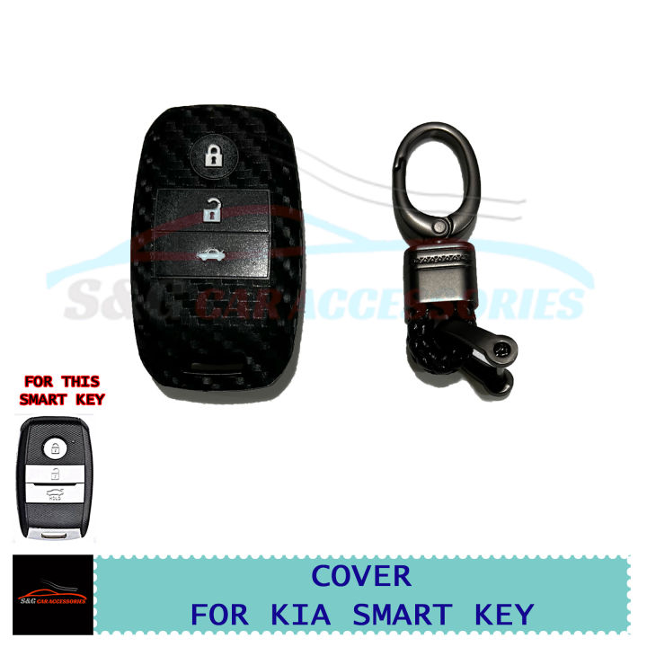 Carbon Fiber Silicone Car Keyless Smart Remote Key Cover for Kia Stonic ...