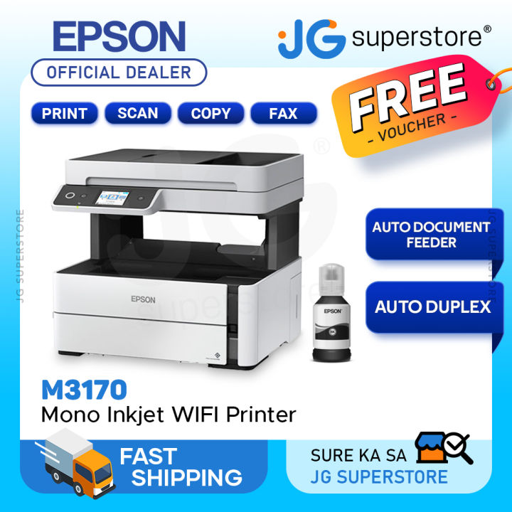 Epson EcoTank M3170 Multifunctional Mono Inkjet Printer with Print ...