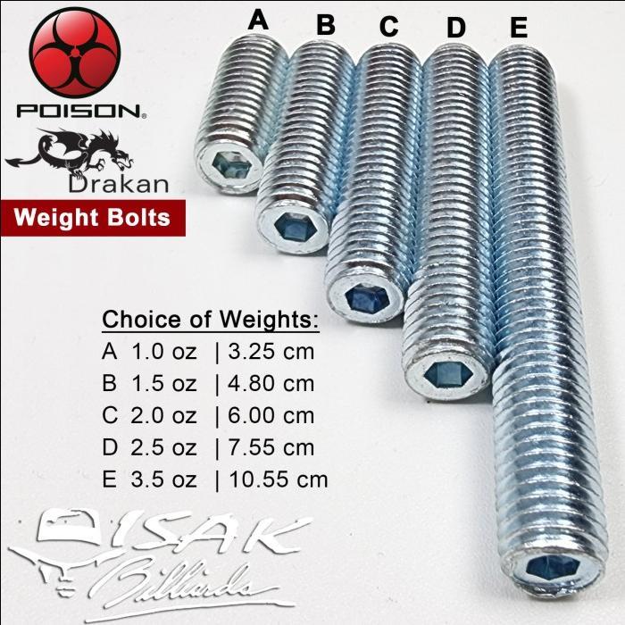 Drakan Weight Bolt - Baut Pemberat Stick Billiard Biliar Poison Cue ...