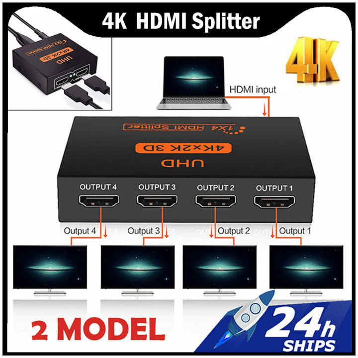 4K HDTV Splitter Ultra HD 1 in 4 out HDTV Splitter 3D for Projector ...