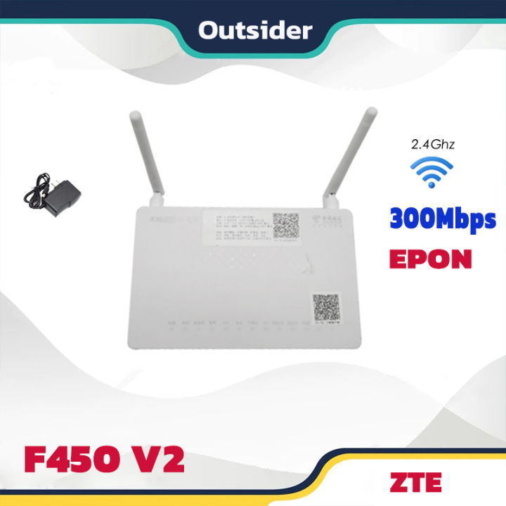Refurbished ZTE F450 V2 WiFi Modem 1GE+2FE w/ Adaptor | Fast Internet ...