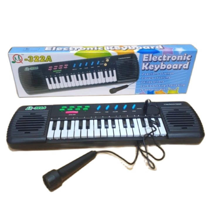 Cod Mainan Anak Piano Keyboard Electric+ Mic Karaoke 322A | Lazada ...