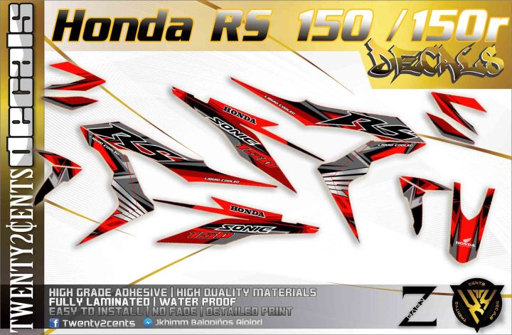 Honda RS150 Decals High-Quality Stickers red (racing graphics) | Lazada PH