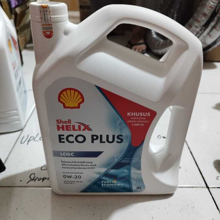 Oli Mobil Shell Helix Eco Plus 0w-20 3 Liter Dijamin Tembus Barcode ...