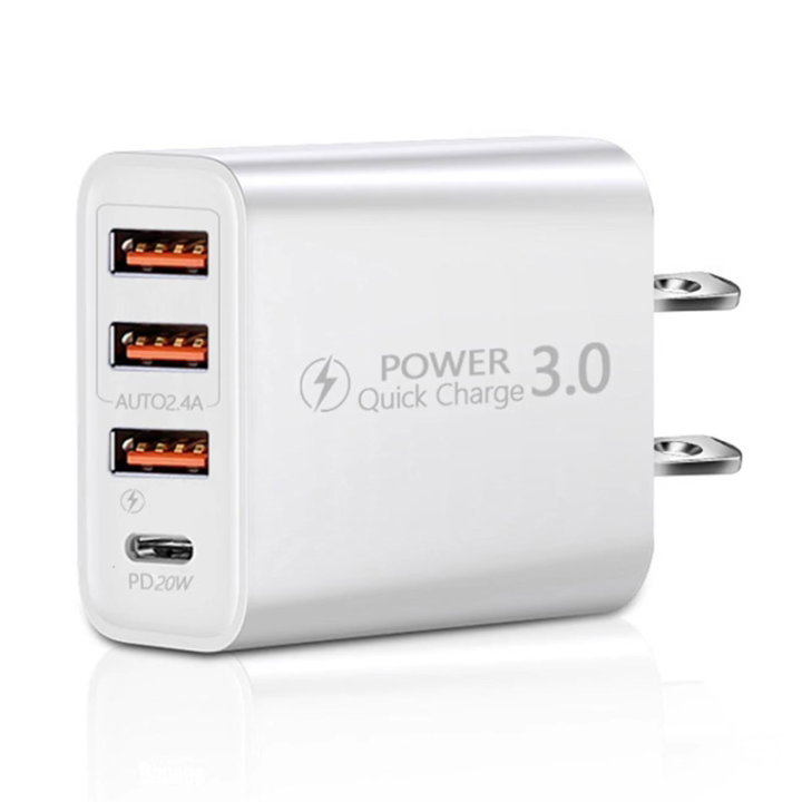 USB Wall Charging,4 Port Fast USB & USB C Charging Block,Charging ...