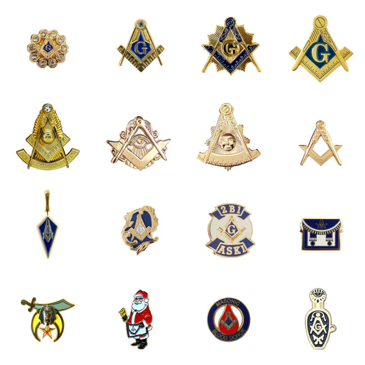 Masonic Lapel Pins Freemasonry Badge Mason Freemason Red/Black Cross ...