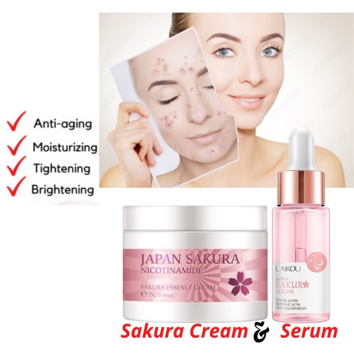 COMBO For All Types of Skin (Japan Sakura Serum + Japan Sakura Cream ...