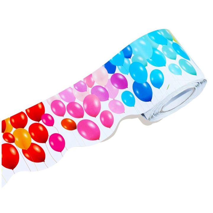59 Feet Color Balloons Bulletin Board Borders, Scalloped Rolled Border ...