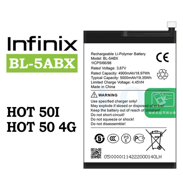 Infinix Hot 50i /Hot 50 4G Battery BL-5ABX | Lazada PH