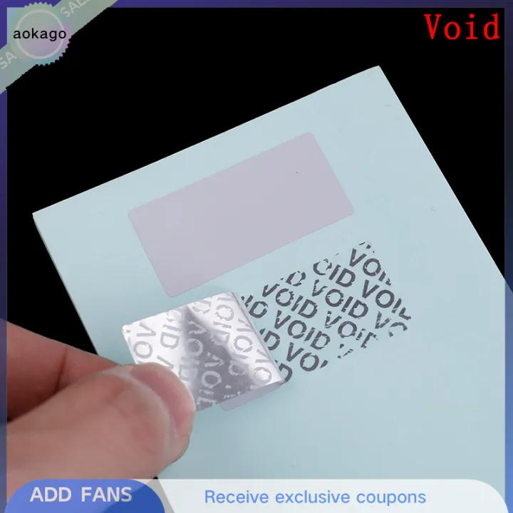 Aokago 100PC BLANK Security Seal tamper PROOF การรับประกันสติกเกอร์ void LABEL Matte Silver ...