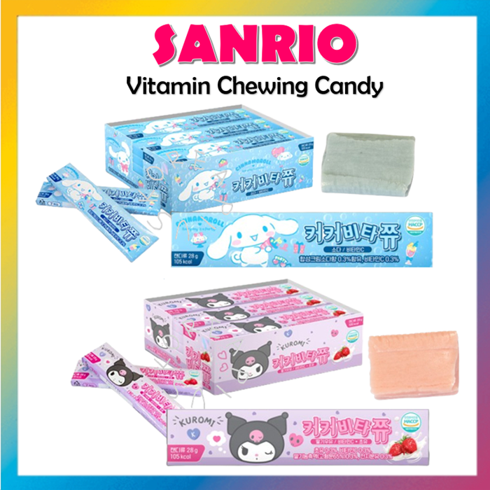 [SANRIO] Vitamin Chewing Candy 28g (Cinnamoroll Soda Flavor, Kuromi ...
