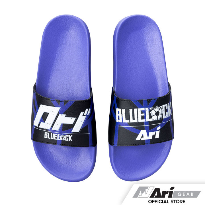 ARI X BLUE LOCK SLIDE SANDALS - BLUE/BLACK รองเท้าแตะ อาริ BLUE LOCK สี ...
