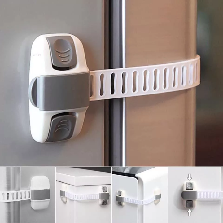 Refrigerator lock, Child Protective safety cabinet lock, with strong 3M ...
