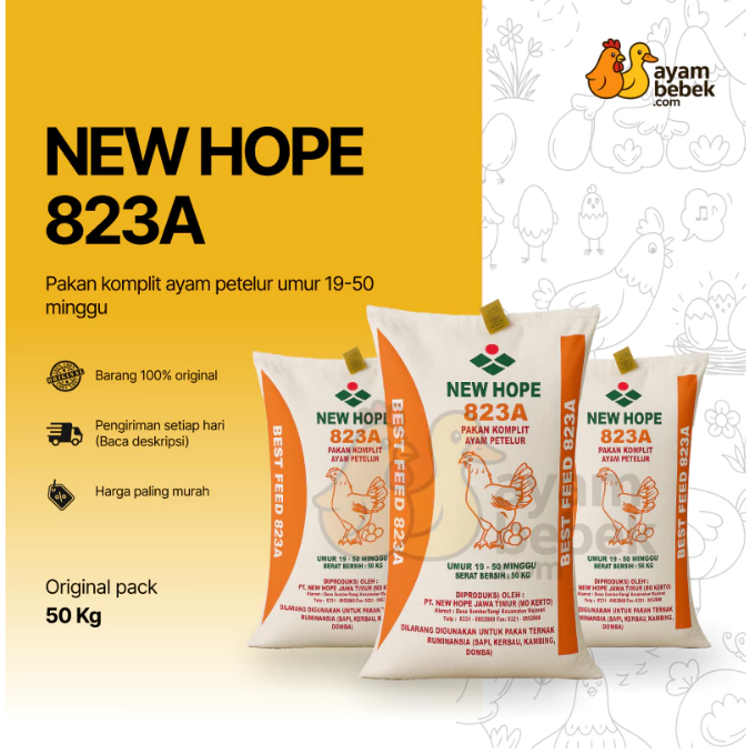 NEW HOPE 823A – Pakan Komplit Ayam Petelur Umur 19–50 Minggu | REPACK 1 ...