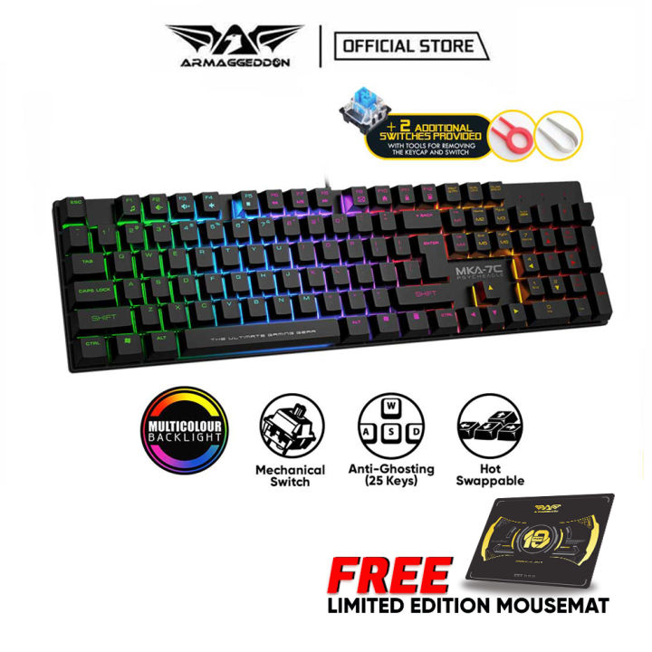 Armaggeddon MKA 7C Blue Switch Mechanical Keyboard | Hot-Swap | 104 ...