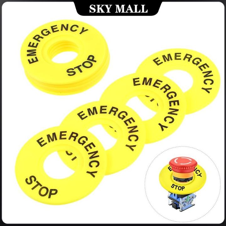 22mm Emergency Stop Pattern Label Push Button Switch Emergency Stop ...