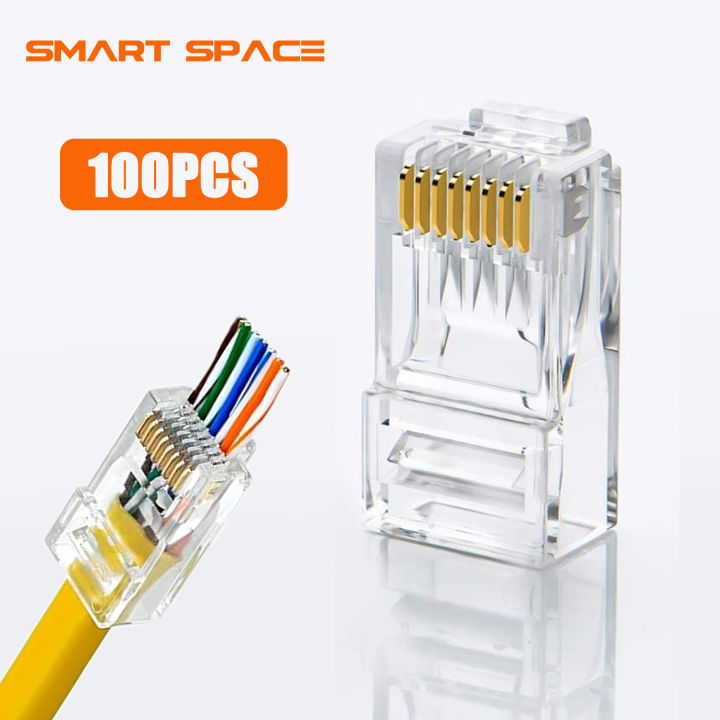Smart Space RJ45 Connector CAT5 E Crystal Network Modular Plug Ethernet ...