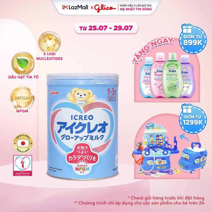 (QUÀ-FREESHIP) Lon Sữa Bột Dinh Dưỡng Glico Icreo Grow-Up Milk (Số 1 - 820g/lon) | Lazada.vn