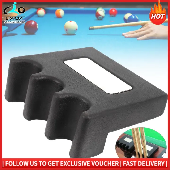 tomvorks Billiards Pool Stick Holder Support Bracket Black 3 Cues Can ...