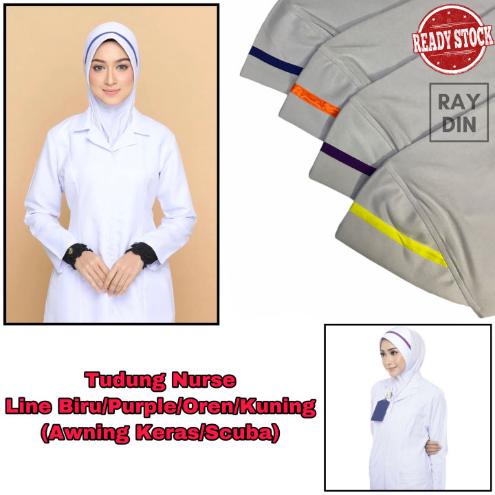 [AWNING KERAS/SCUBA] Tudung Nurse Jururawat Hard Awning Hospital Clinic Klinik Frontliner Lembut ...