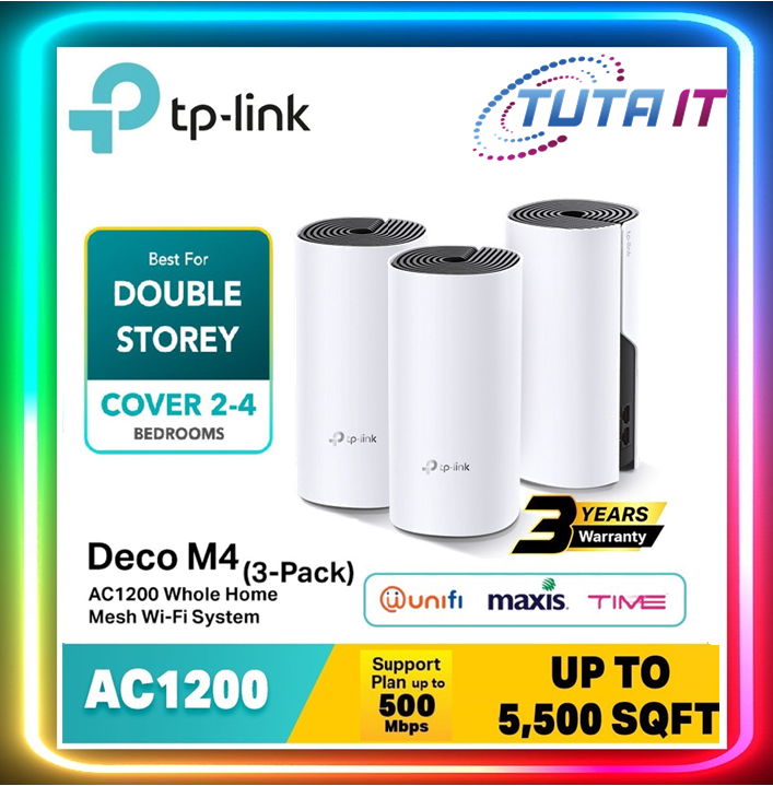 TP-Link Deco M4(3-pack) AC1200 Whole Home Mesh Wi-Fi System | Lazada