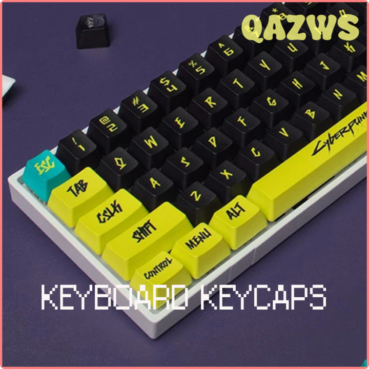 QAZWS ปุ่มกด PBT ธีม Cyberpunk 130 Keycaps ปรับแต่งโปรไฟล์เชอร์รี่ ...