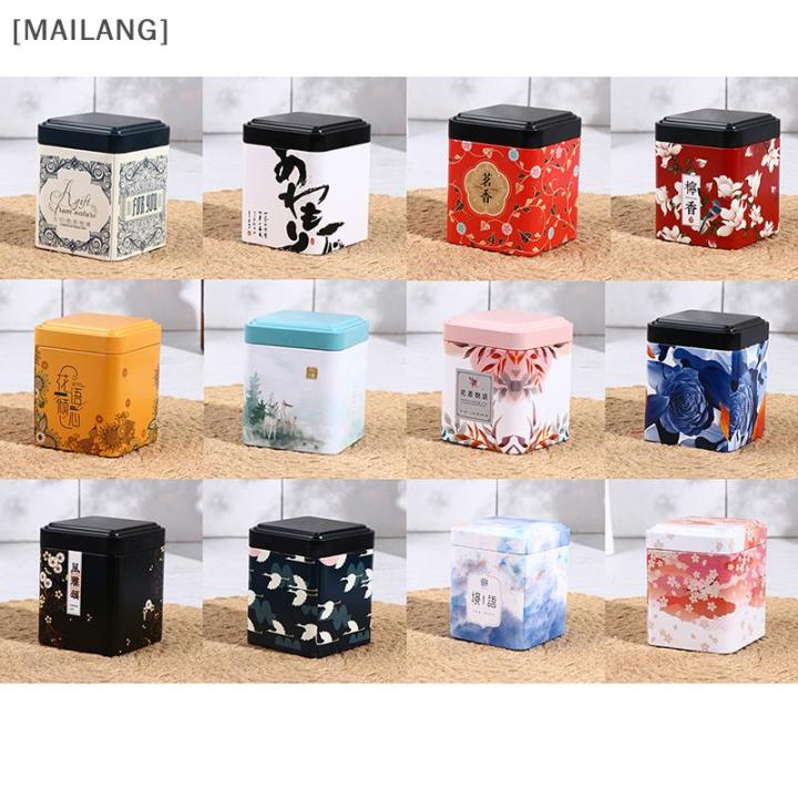 [MAILANG]💥💓🎇 Tea Sealed Box Kitchen Storage Container Jar Tin Square ...