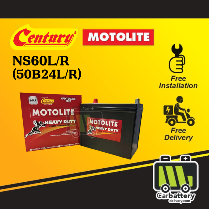 [Installation Provided] Century Motolite NS60L NS60R 50B24L 50B24R Car Battery Bateri Kereta ...