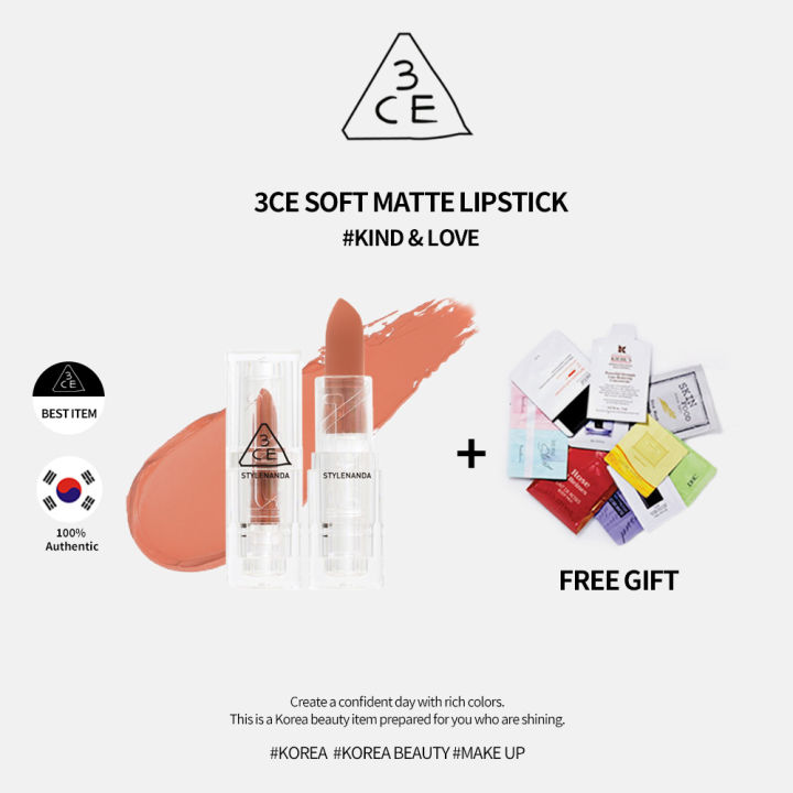 [3CE] SOFT MATTE LIP STICK KIND & LOVE | Lazada PH