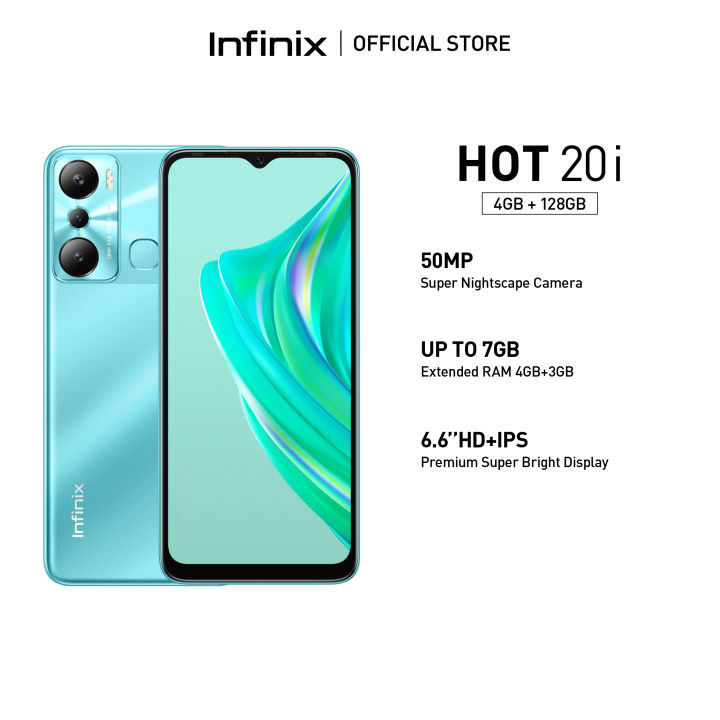 Infinix Hot 20i (4GB RAM + 128GB ROM/Extended RAM up to 7GB/5000mAh/6.6 ...