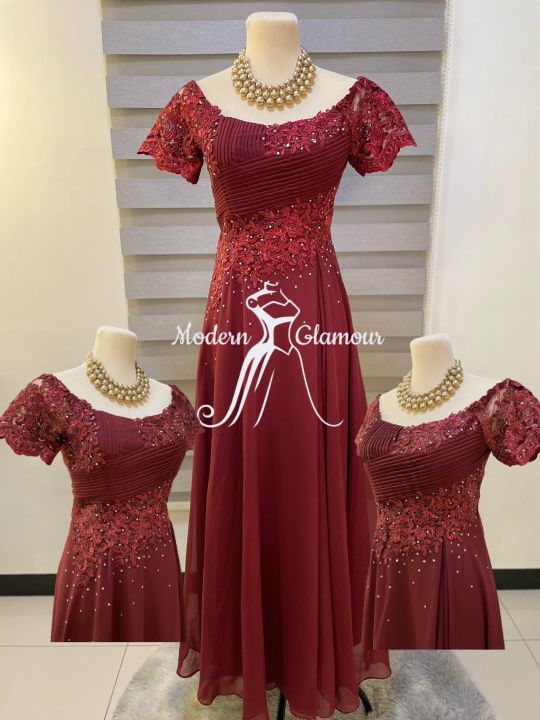 Chloey Design Ninang Gown Mothe Dress Long GownFormal Events Gown ...