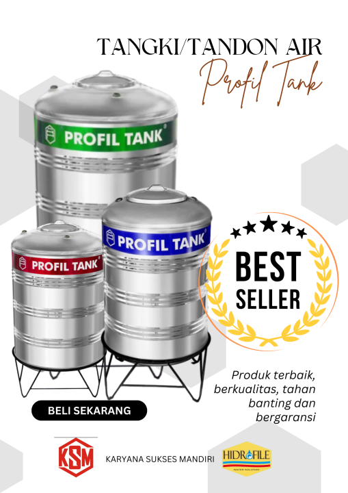 Tangki/Tandon Air Profil Tank Stainless Steel 2000 liter, Kokoh dan ...