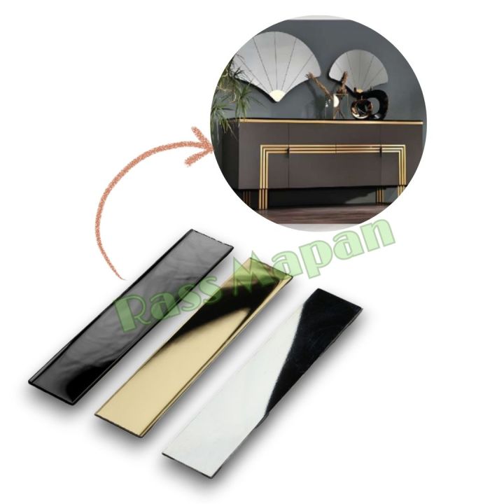 Lis Plat Strip Mirror Gold 15mm Panjang 3 Meter | Lazada Indonesia