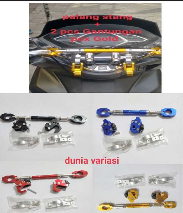 paket palang stang stabilizer stang + 2 pcs gantungan pcx full cnc ...