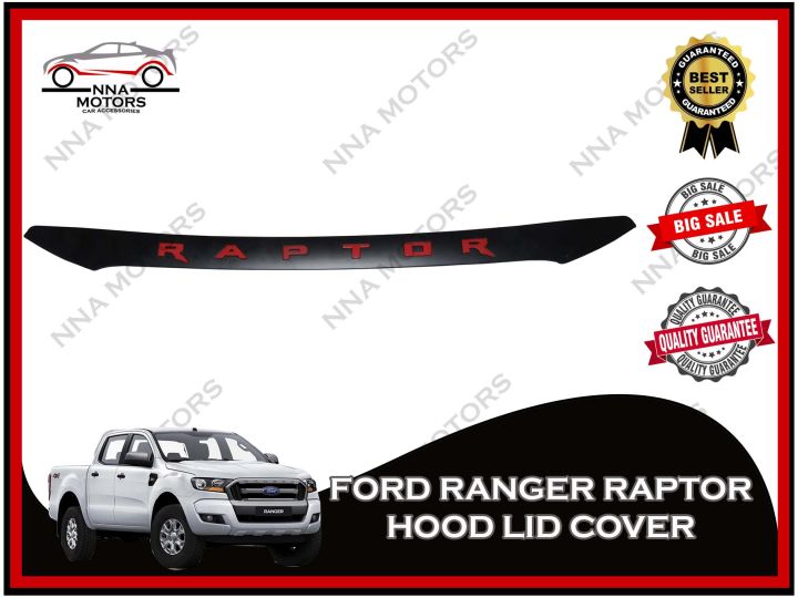FORD RANGER RAPTOR Bonnet Guard Hood Lid Cover Logo Hood Lip Trim Cover ...