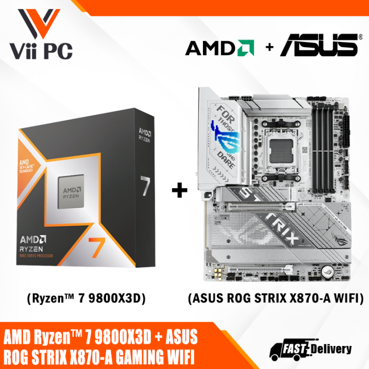 ASUS ROG STRIX X870-A GAMING WIFI AM5 ATX Motherboard + AMD Ryzen™ 7 ...