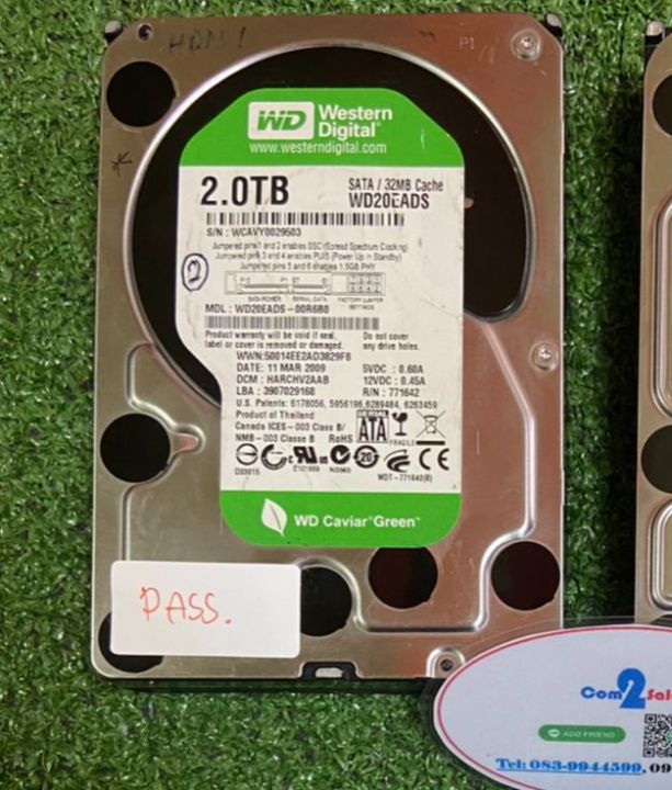 ฮาร์ดดิสก์ สำหรับ PC. ยี่ห้อ WD GREEN ฮาร์ดดิสก์ มือสอง ใช้งานปกติ ผ่าน ...