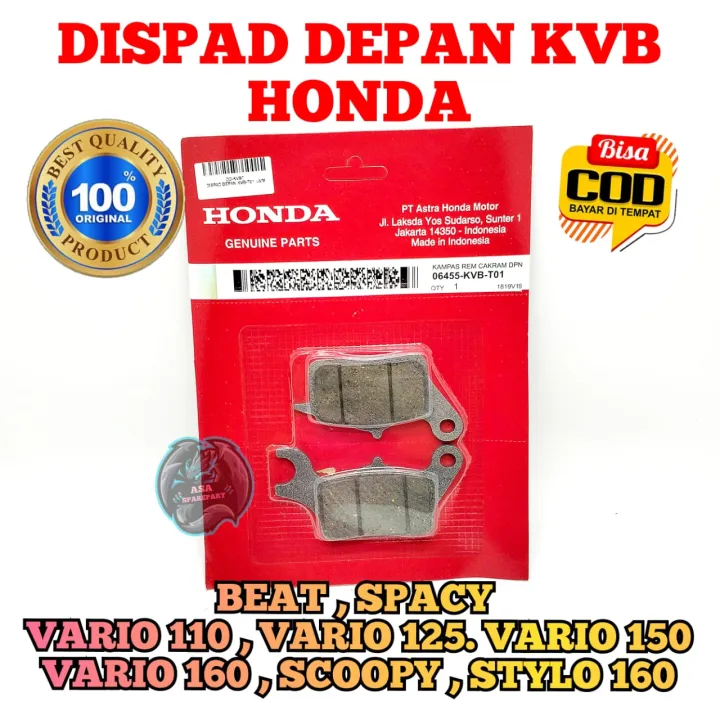 Dispad Cakram Depan KVB Asli Original Motor Honda Beat Karbu , Fi , ESP ...