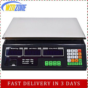 Electronic price calculation scale 40kg English version Weighing 2g ...