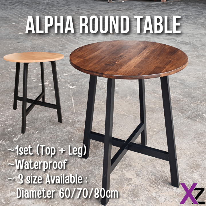 𝗫𝗭 ALPHA Round Table Coffee Table Rubberwood Cafe Table Meja Kopi Meja ...