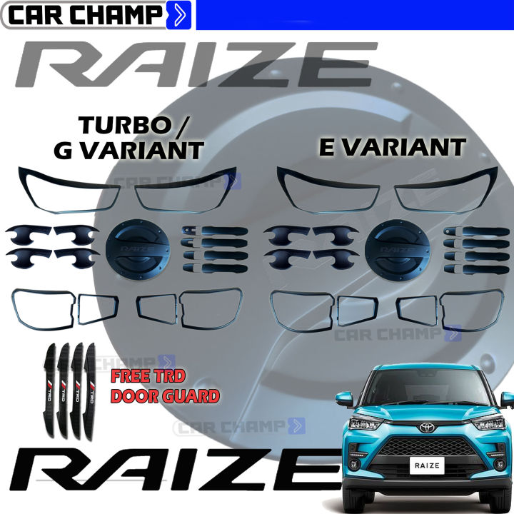 Toyota Raize 2022 - 2024 Combo Set Garnish Cover MATTE BLACK [ With ...