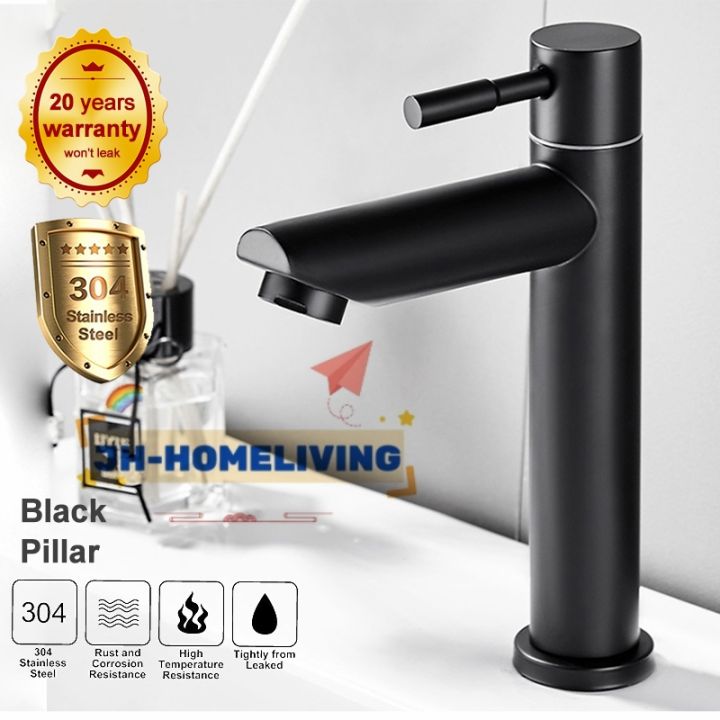 SUS 304 Single Cold Basin Faucet stainless lavatory Faucet Bathroom ...